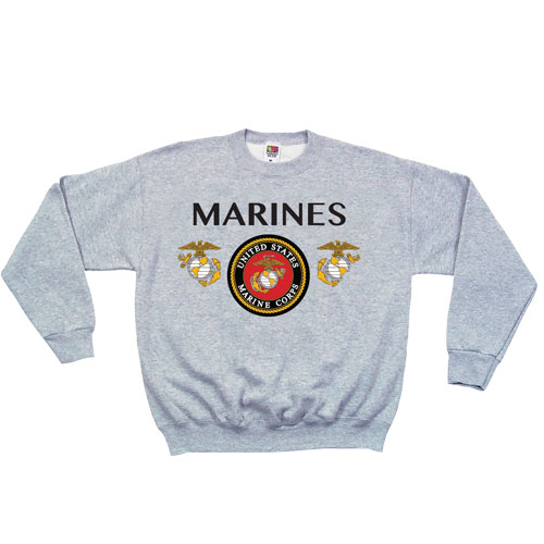 Saigon Sams Military Surplus Store: Sweatshirt-USMC Logo Adult Crew ...